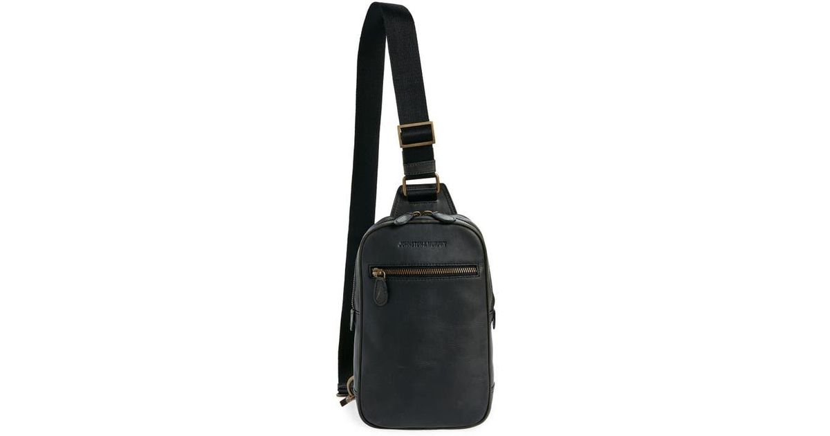 Johnston & Murphy Sling Shoulder Bag in Black for Men | Lyst