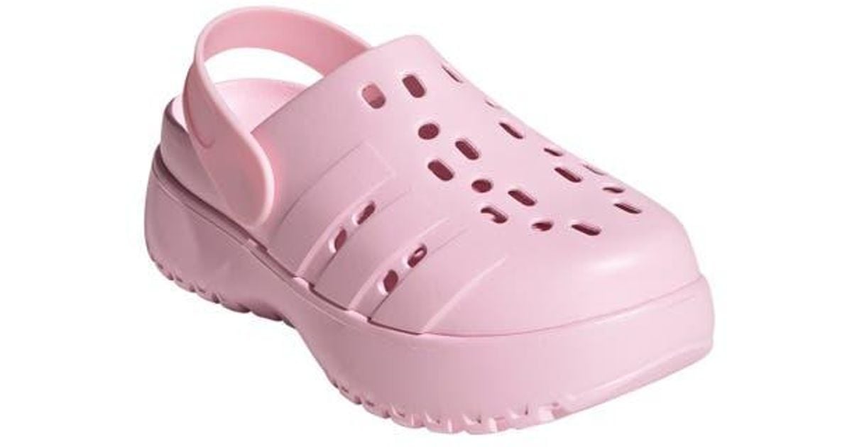 adidas Adilette Platform Clog in Pink | Lyst