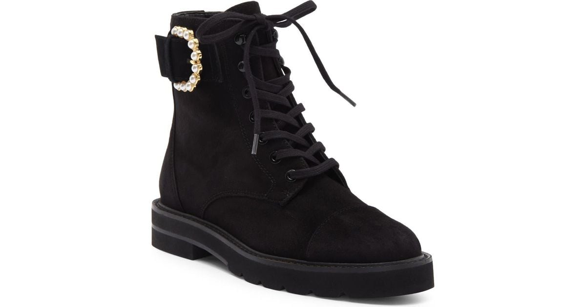 Stuart Weitzman Piper Lug Sole Boot in Black | Lyst