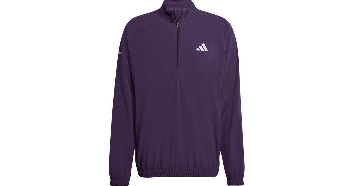 adidas Essentials Woven Half Zip Jacket in Purple for Men | Lyst