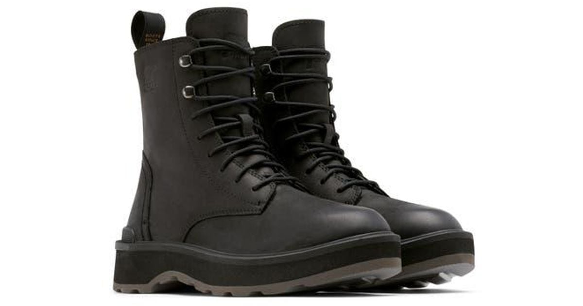 Sorel Hi-Line Platform Combat Boot in Black | Lyst