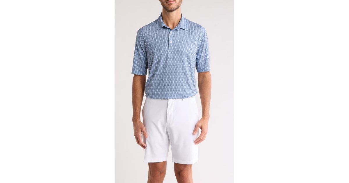 Greg Norman Shark Fin Print Performance Stretch Golf Polo in Blue for ...