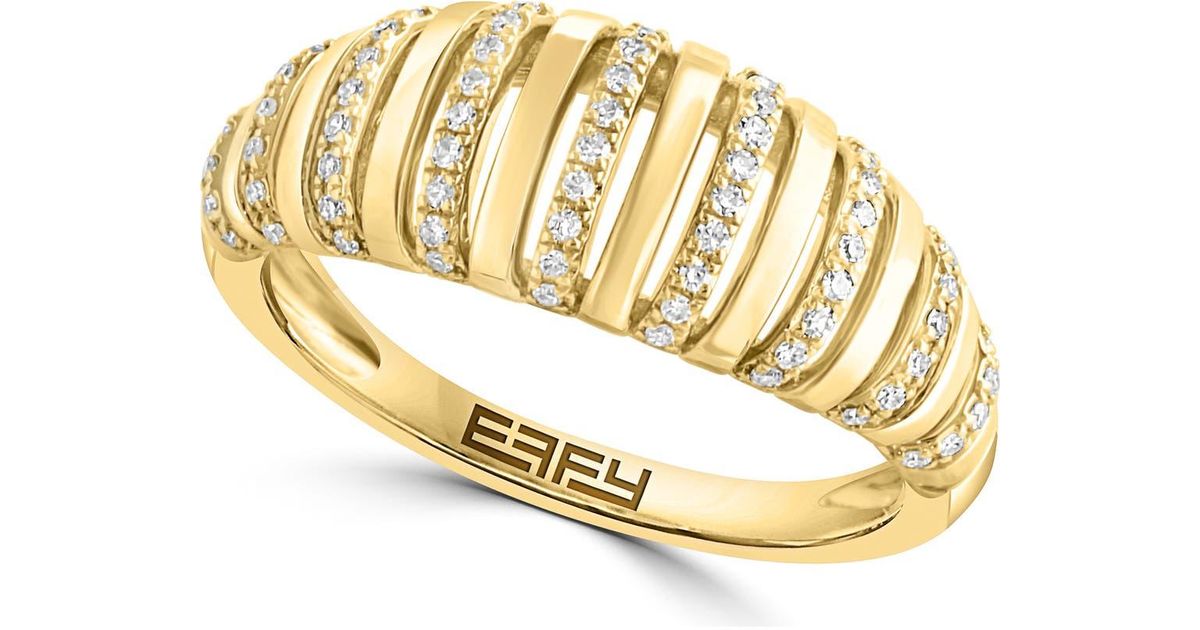 Effy 14K Diamond Caged Ring in Metallic | Lyst