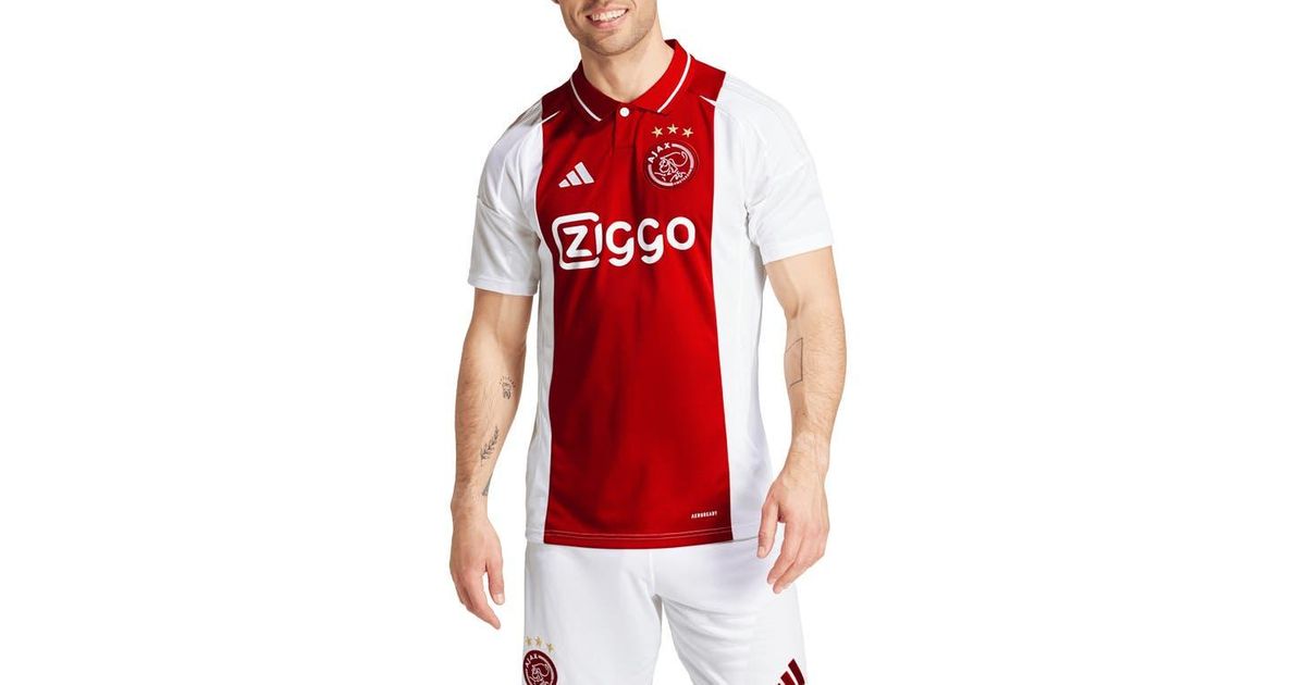 adidas Ajax Aeroready Home Jersey in Red for Men | Lyst