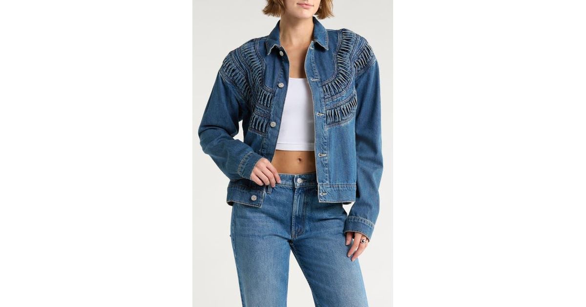 Mother The Loop De Loop Denim Trucker Jacket in Blue | Lyst