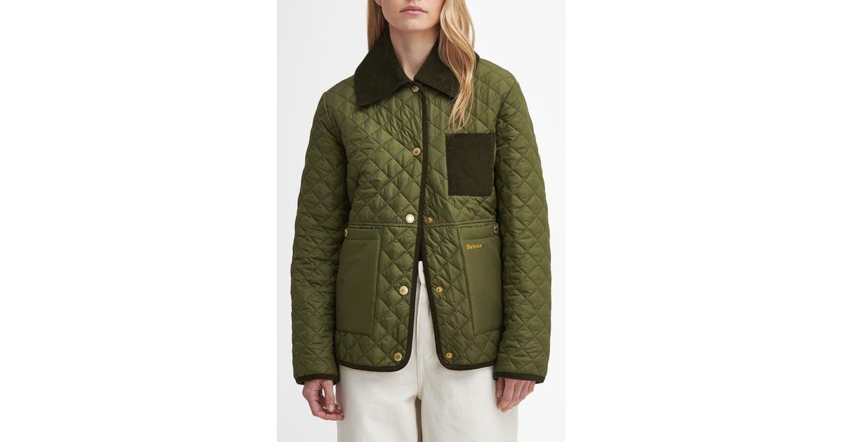 Barbour Fleur Quilted Jacket in Green | Lyst