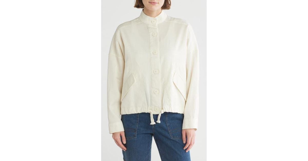 Max Studio Cotton Piqué Jacket in Natural | Lyst