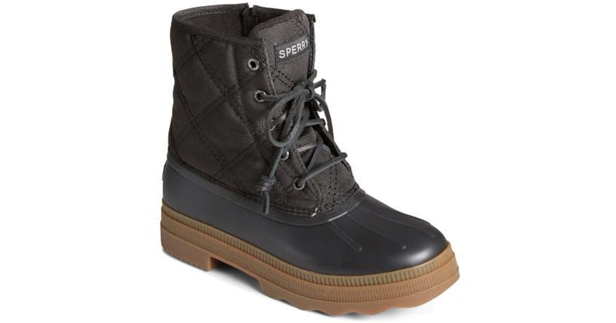 Sperry Top-Sider Saltwater Duck Toe Boot in Black | Lyst