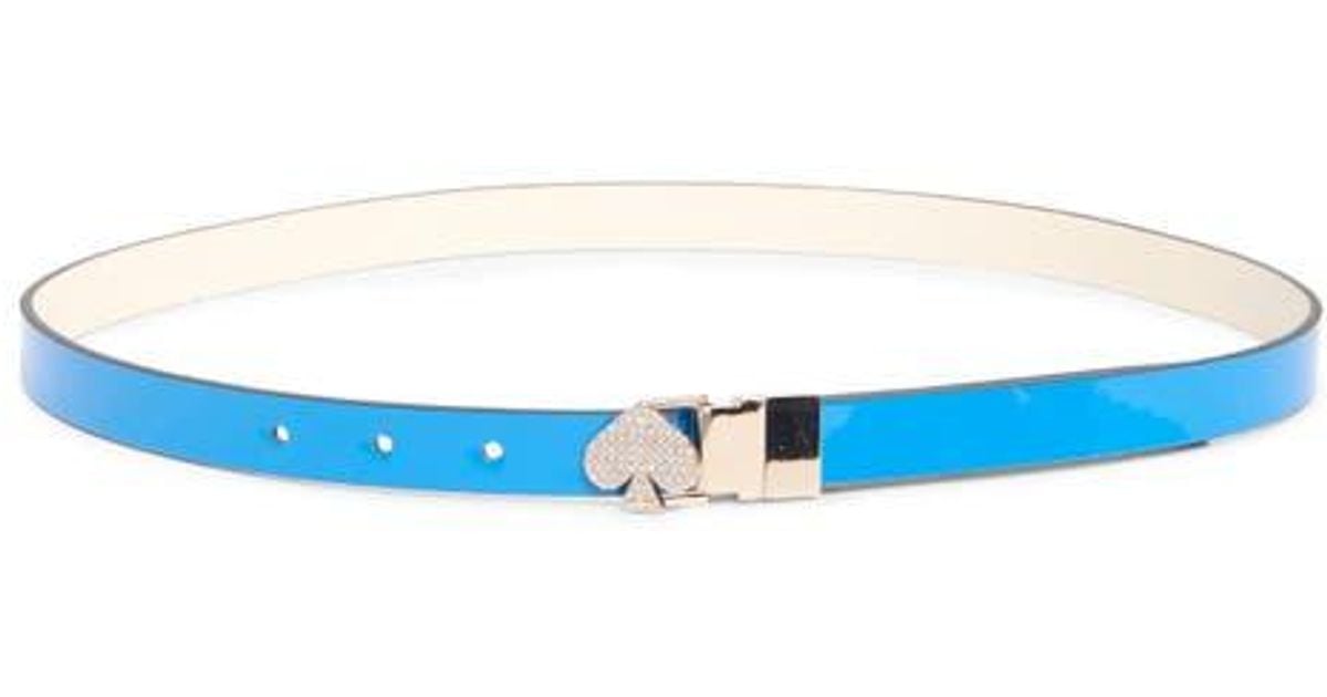 Kate Spade Pavé Spade Reversible Leather Belt in Blue | Lyst