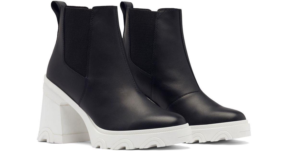 Sorel Brex Waterproof Platform Heeled Chelsea Boot In Black Lyst