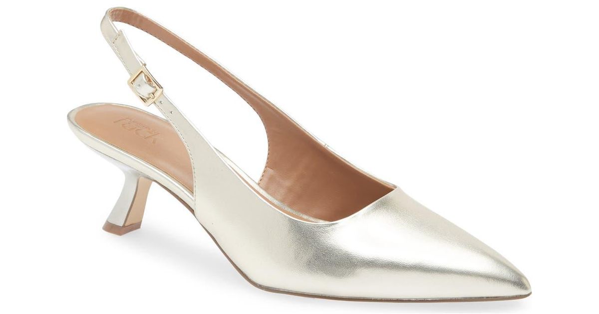 Nordstrom Rack Freka Slingback Kitten Heel Pump in White | Lyst
