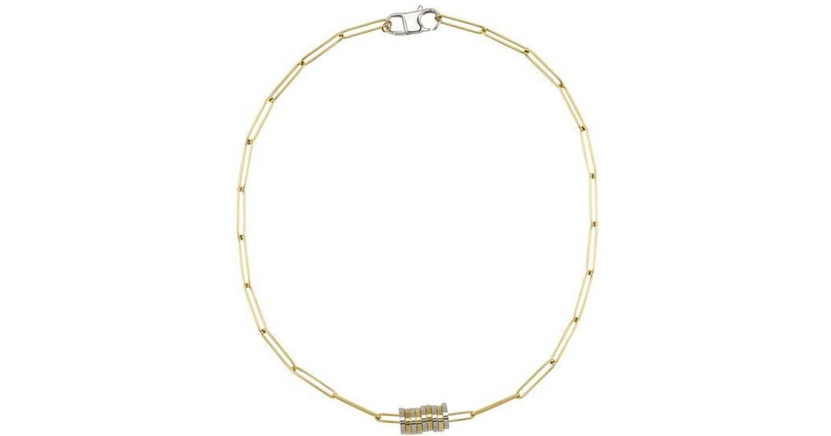 Rebel Gender Inclusive Two-Tone Disc Chain Necklace in White | Lyst