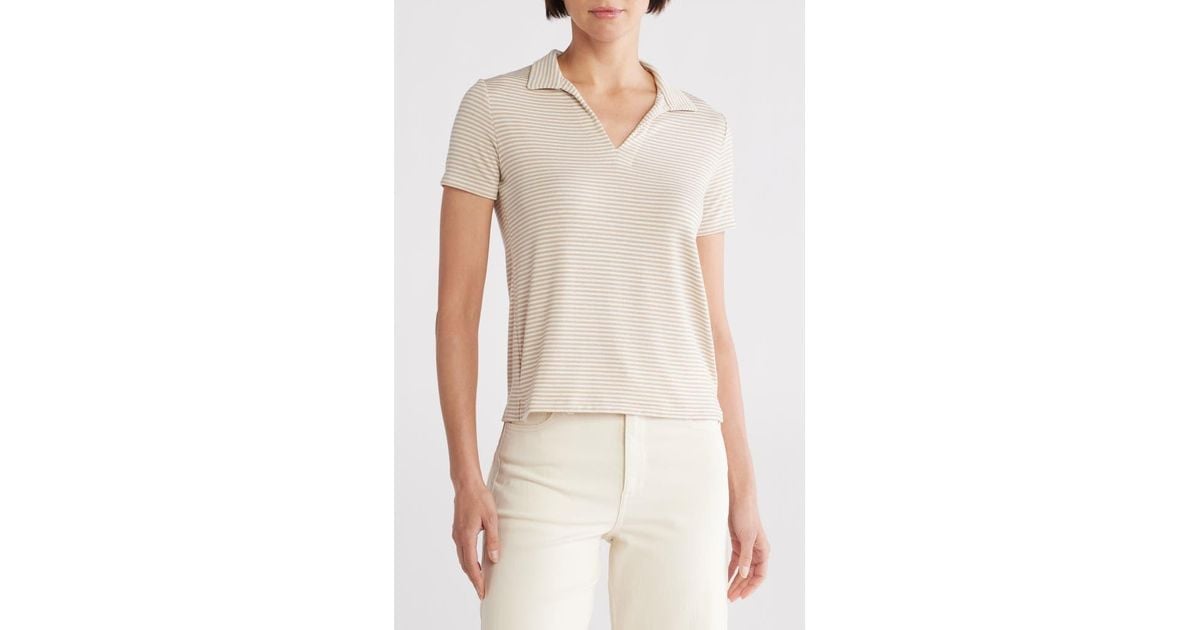 Rag & Bone Lea Modal Blend Polo in Natural | Lyst