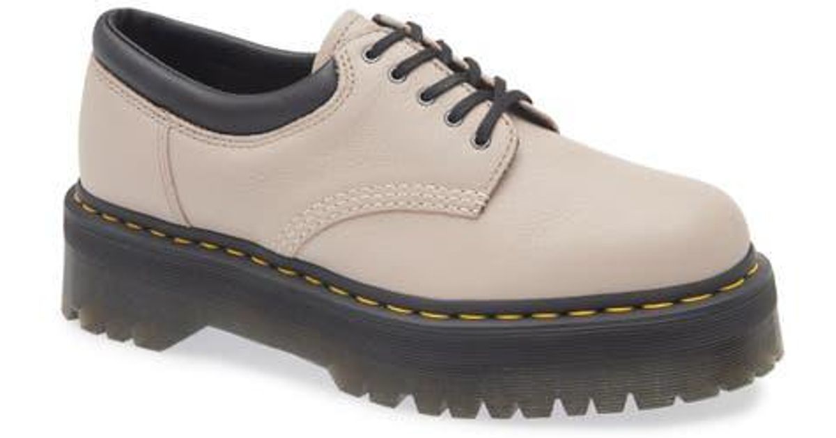 Dr. Martens 8053 Quad Smooth Platform Derby in White | Lyst