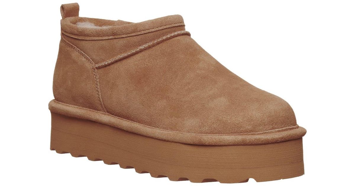 BEARPAW Retro Super Shorty Water Repellent Platform Boot in Brown | Lyst