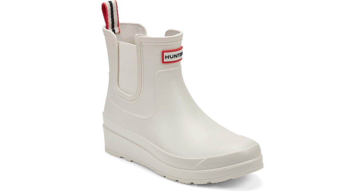 HUNTER Tabitha Chelsea Waterproof Rain Boot in White | Lyst
