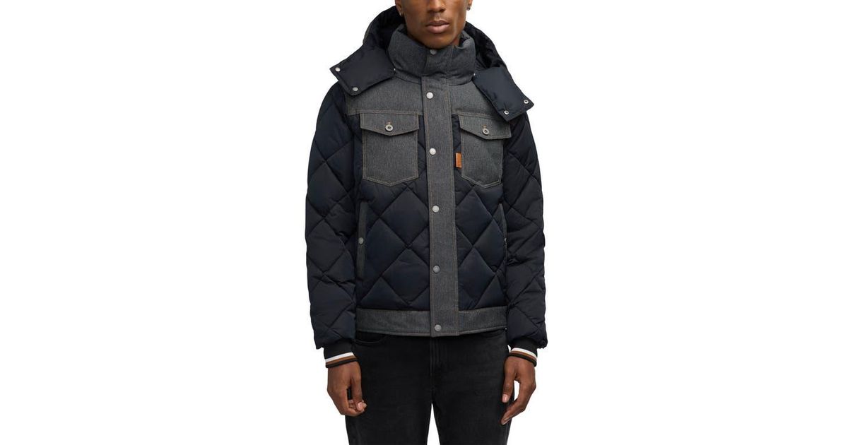 Scotch & Soda Oren Water Repellent Hooded Puffer Jacket in Black for ...