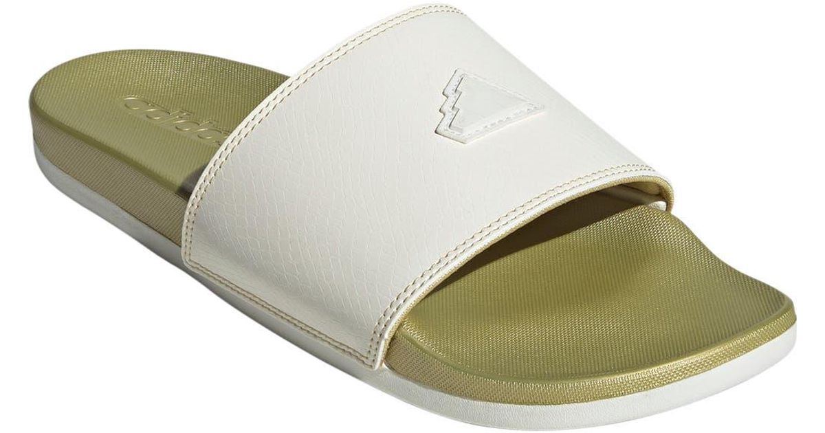 adidas Adilette Comfort Slide Sandal in Green | Lyst