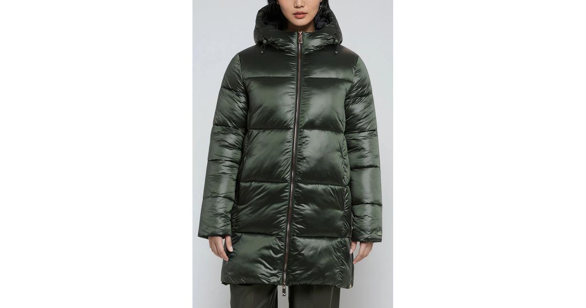 Noize Alicia Water Resistant Hooded Parka Puffer Jacket in Green | Lyst