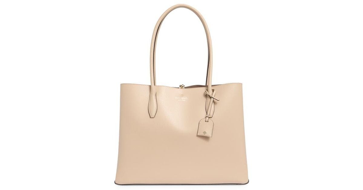 Kate Spade Eva Leather Tote in Natural | Lyst