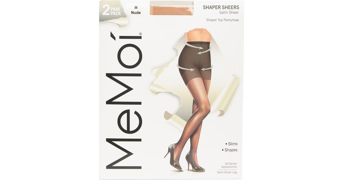 Memoi Satin Sheer Shaper Opaque Tights in White | Lyst