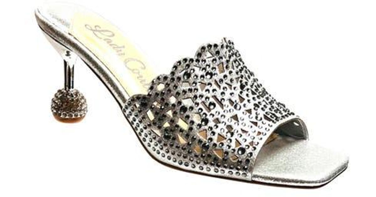 Lady Couture Rhinestone Laser Cut Sandal in White | Lyst