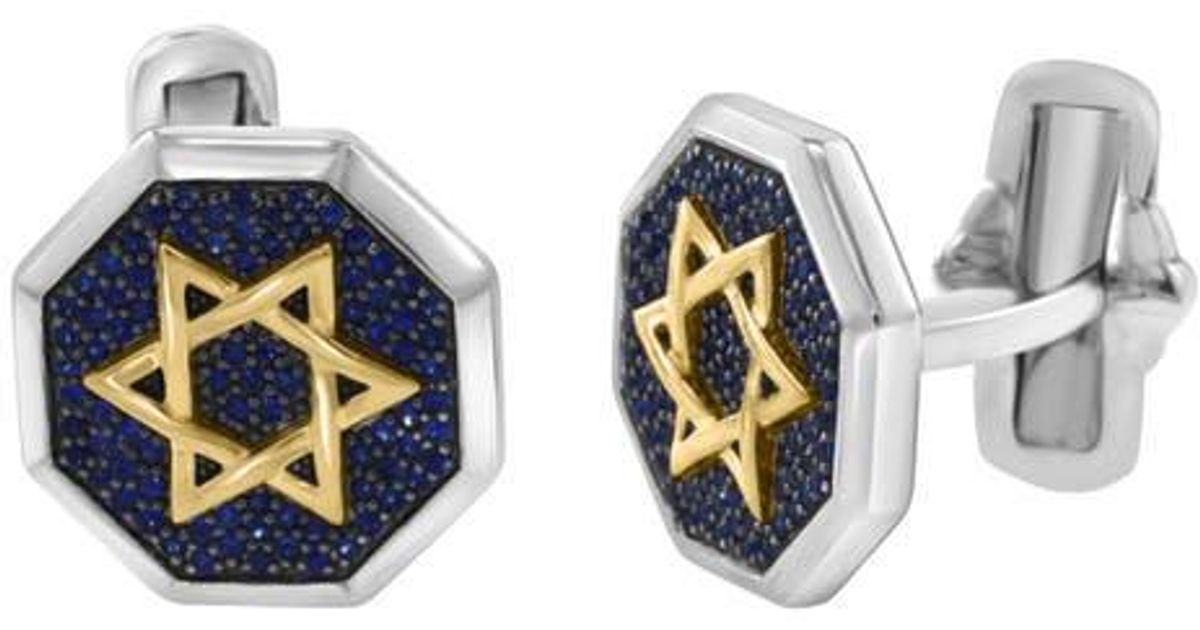 Effy Star Of David Cuff Links in Blue for Men | Lyst