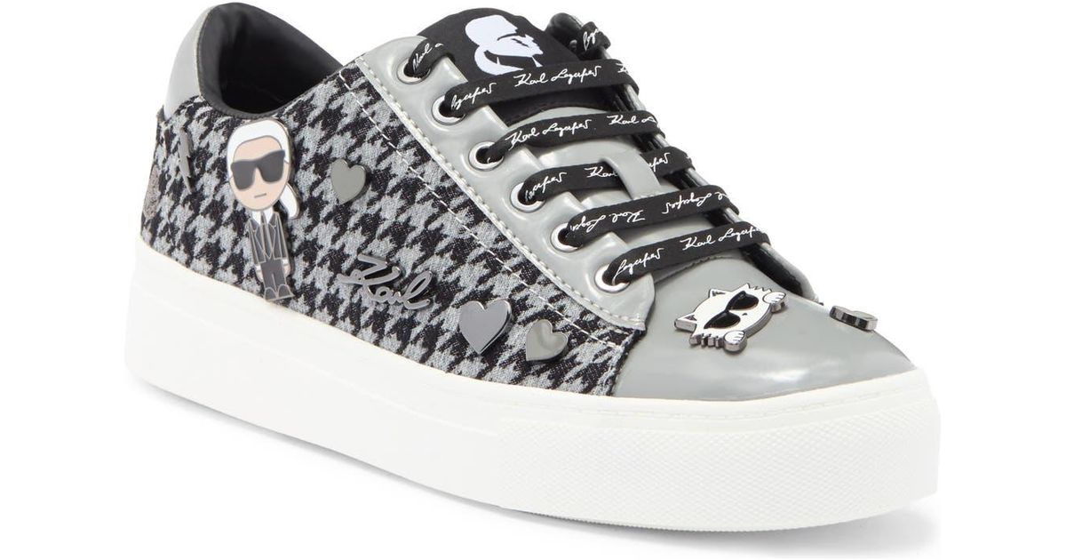 Karl Lagerfeld Cate Pins Tweed Sneaker in Metallic | Lyst
