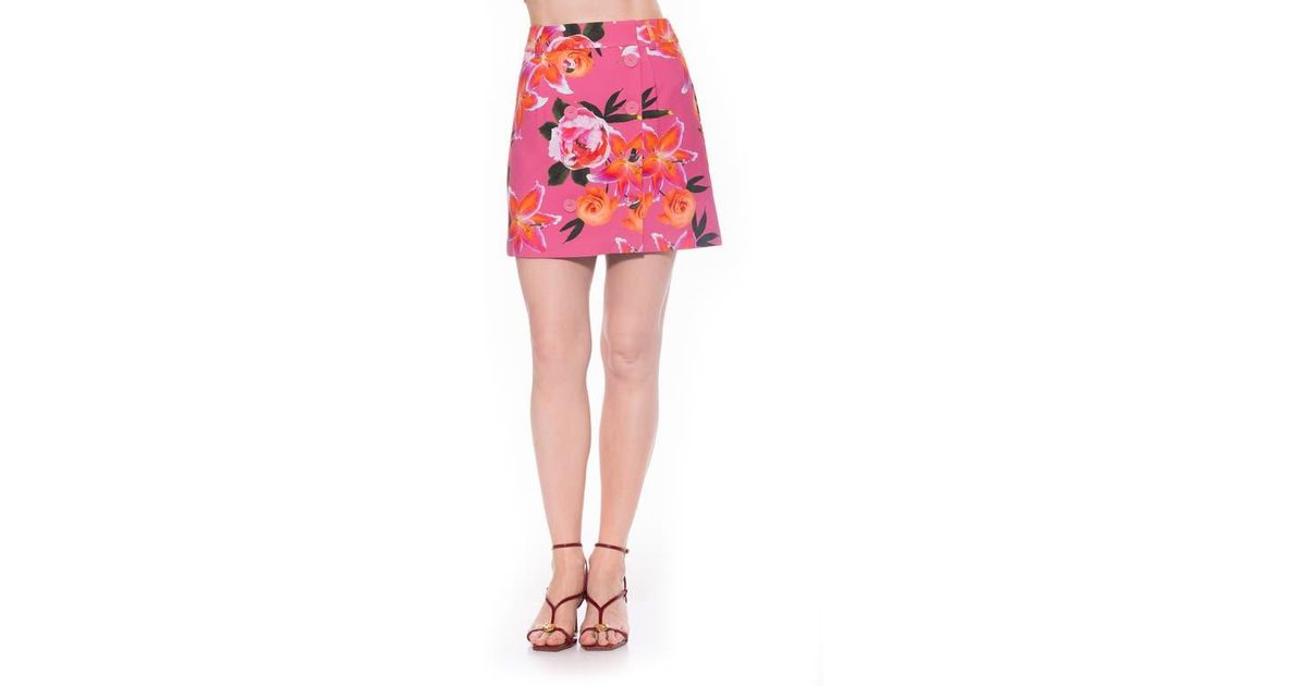 Alexia Admor Jinny High Rise Double Button Miniskirt in Red | Lyst