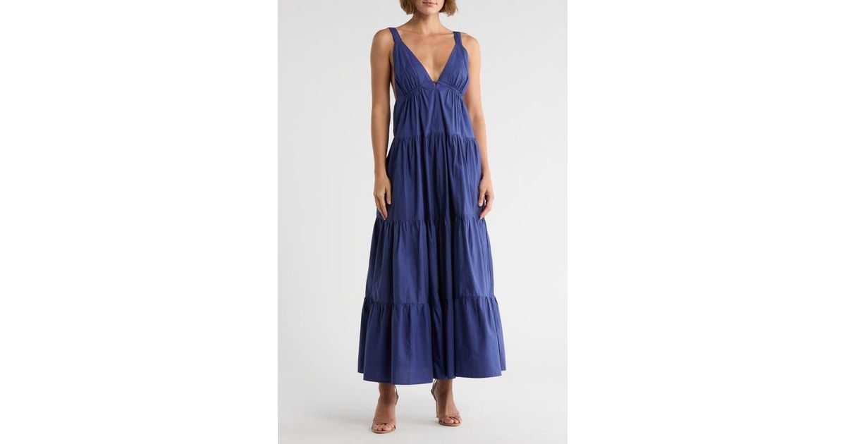 AREA STARS Tiered Babydoll Dress in Blue | Lyst