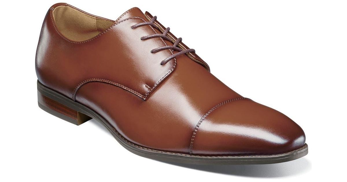 Stacy Adams Nelson Cap Toe Derby in Brown for Men | Lyst