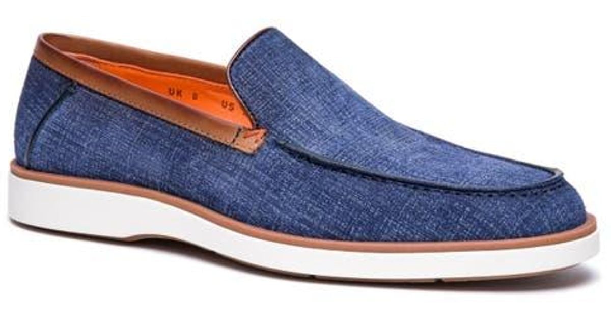 Santoni Botanist Loafer in Blue for Men | Lyst