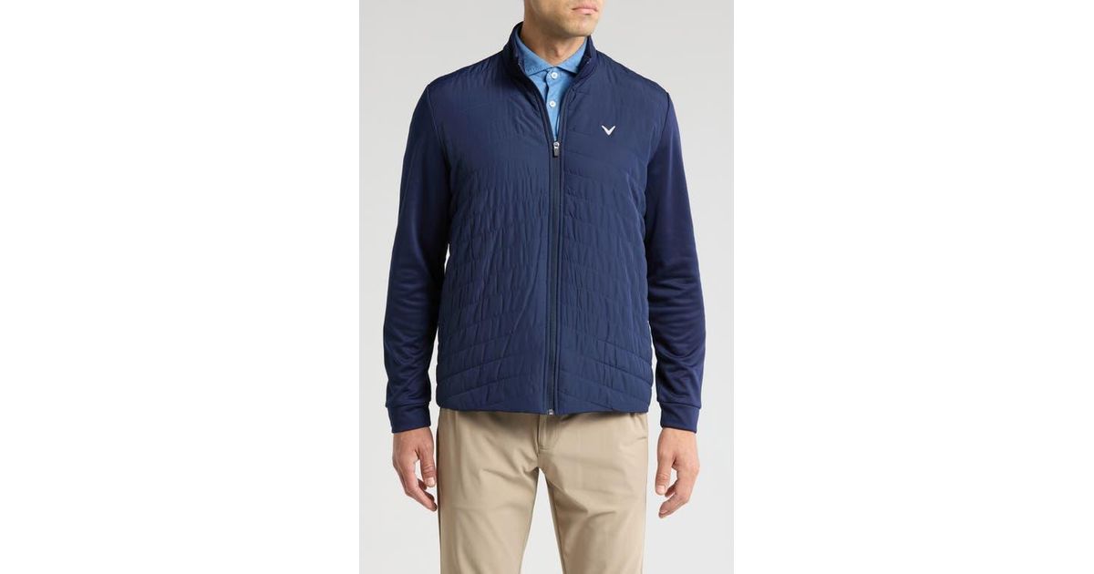 Callaway Golf® Chevron Quilted Zip Jacket in Blue for Men | Lyst
