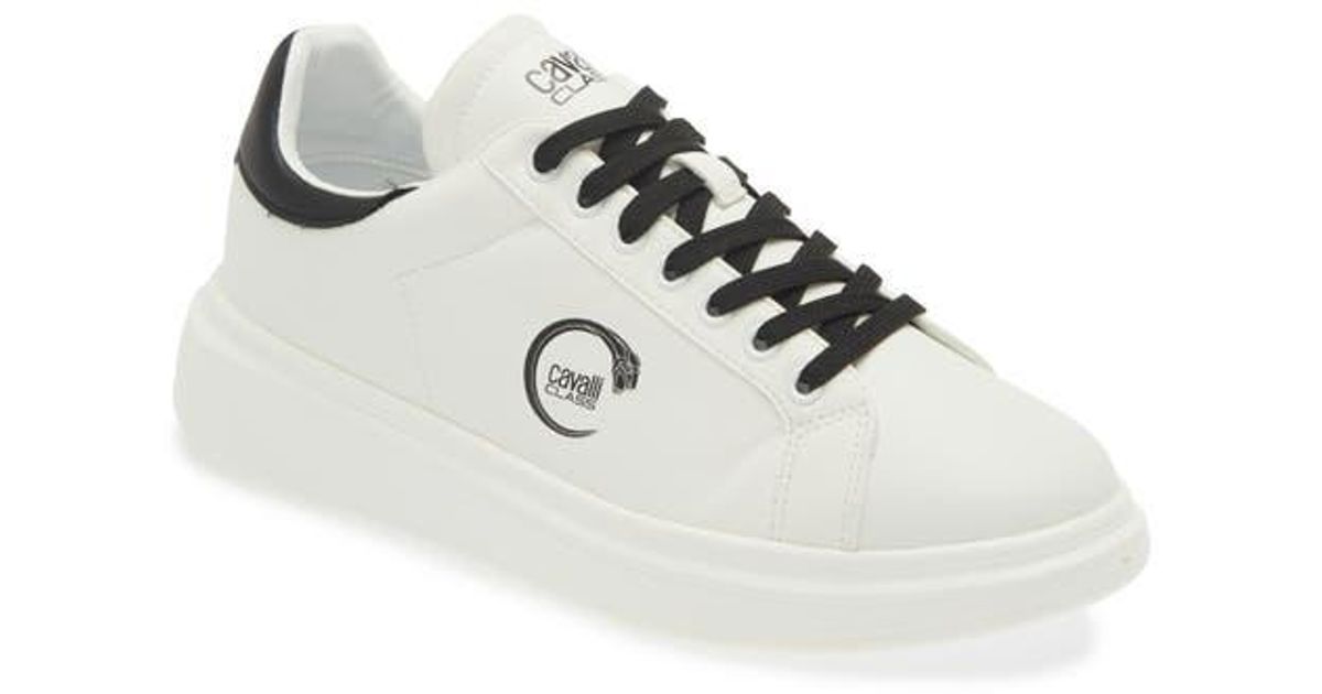 Roberto Cavalli Cavalli Class Logo Low Top Sneaker in White for Men | Lyst