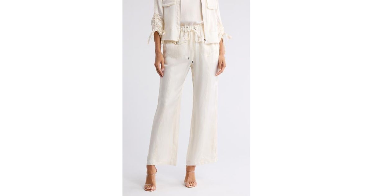 Cinq À Sept Marlin Wide Leg Pants in White | Lyst
