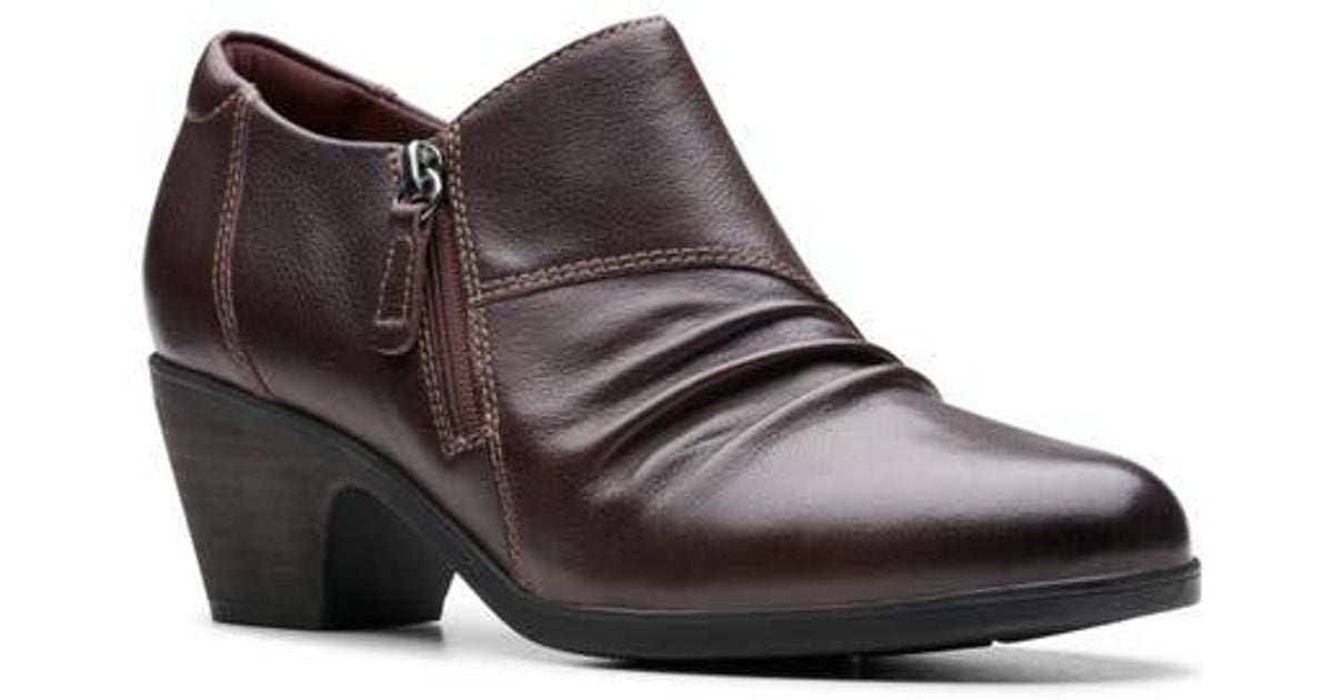 Clarks Emily2 Braley Ankle Booties in Brown | Lyst
