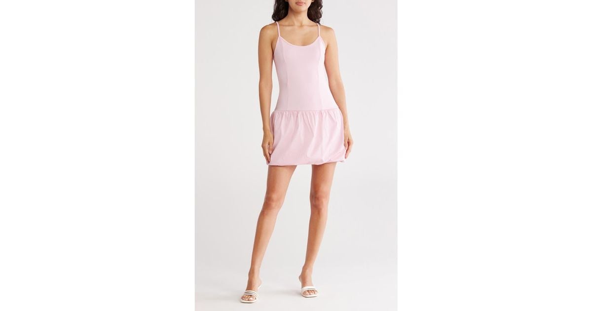 Madden Girl Drop Waist Bubble Hem Minidress in Pink | Lyst