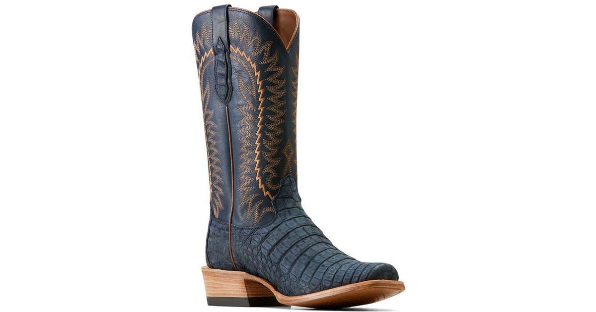 Ariat Futurity Finalist Genuine Caiman Leather Boot in Blue for Men | Lyst