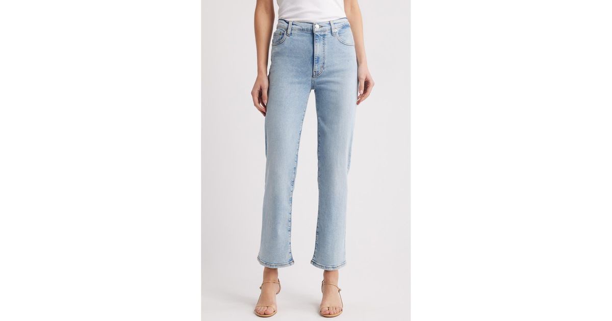 FRAME Le Sleek High Waist Ankle Straight Leg Jeans in Blue | Lyst