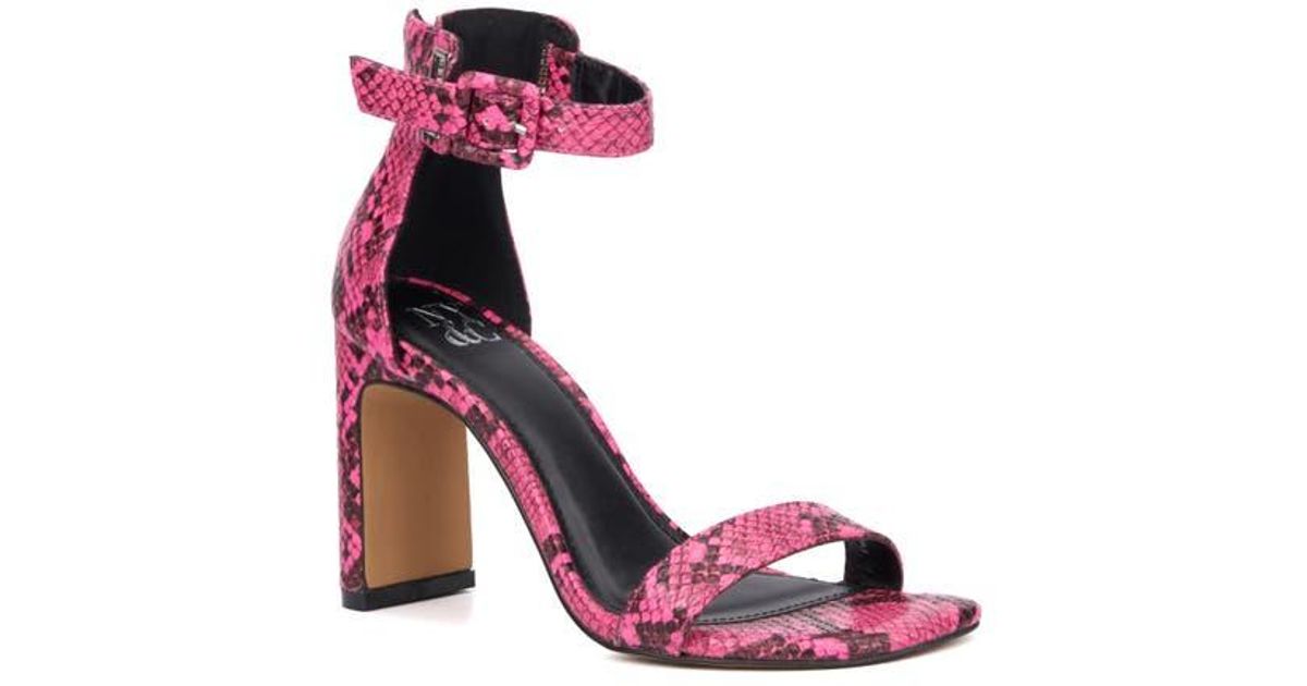 New York & Company Lexi Square Toe Sandal in Red | Lyst