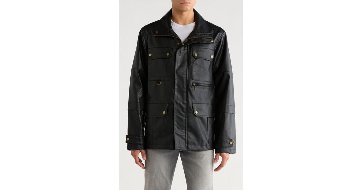 Noize Carl Faux Leather Jacket in Black for Men | Lyst