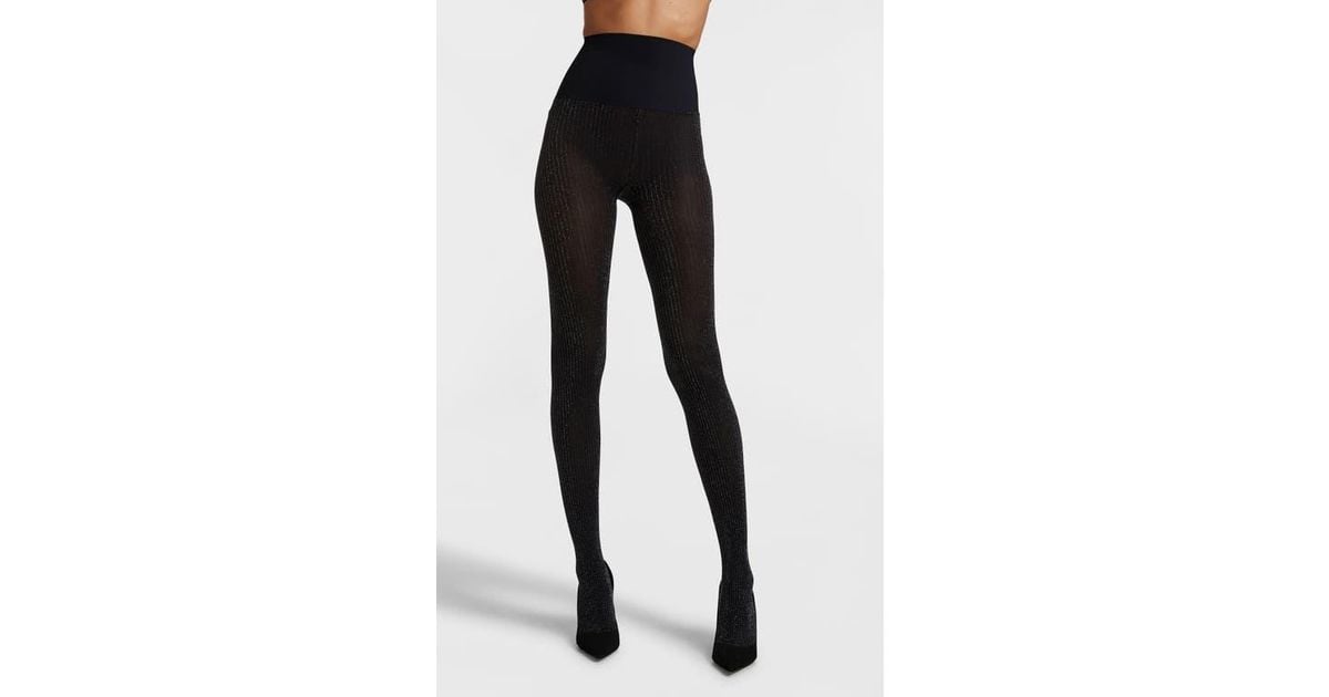 Commando Metallic Rib Semi Opaque Tights in Black | Lyst