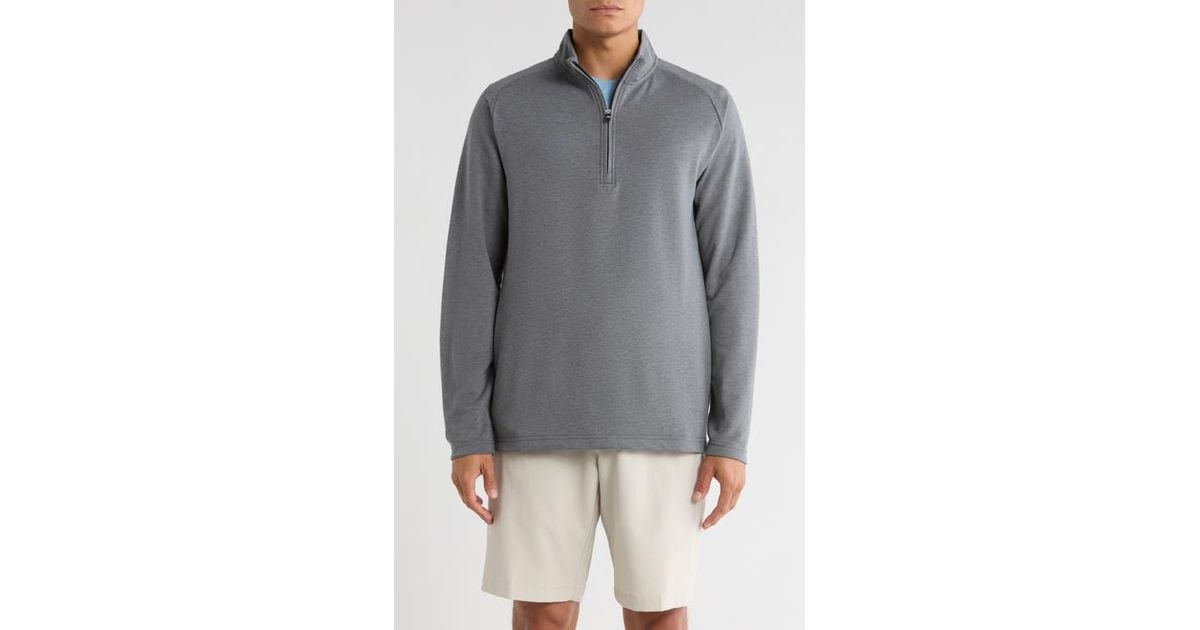 Travis Mathew Dawn Hike Half Zip Pullover in Gray for Men | Lyst
