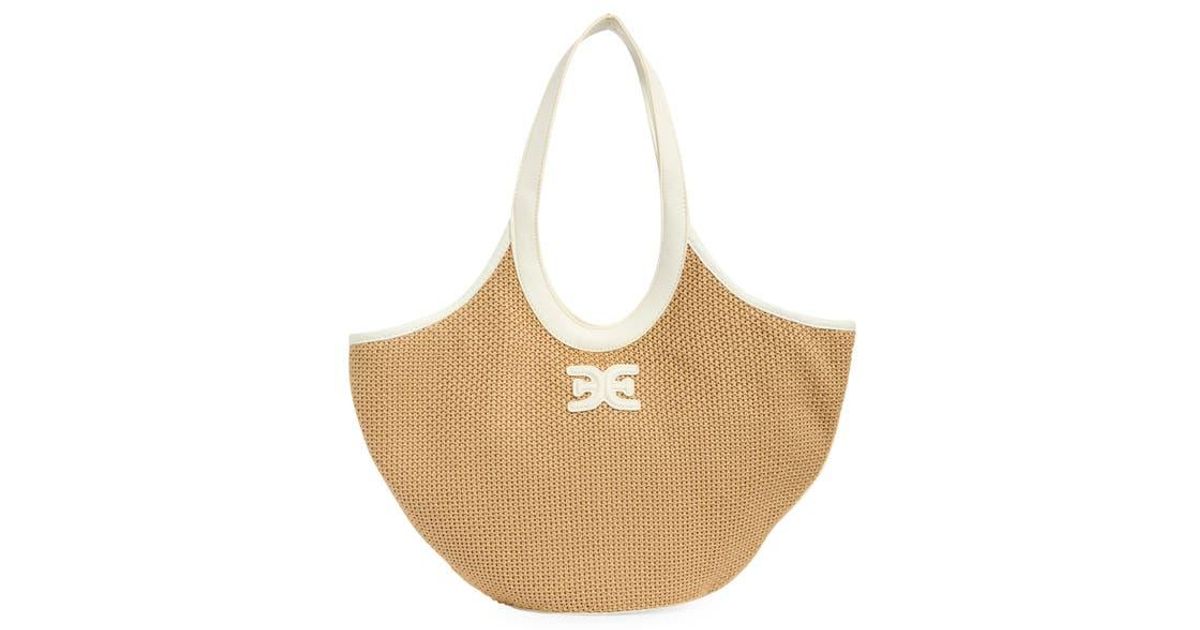 Sam Edelman Waylon Woven Shopper Tote Bag in Natural | Lyst