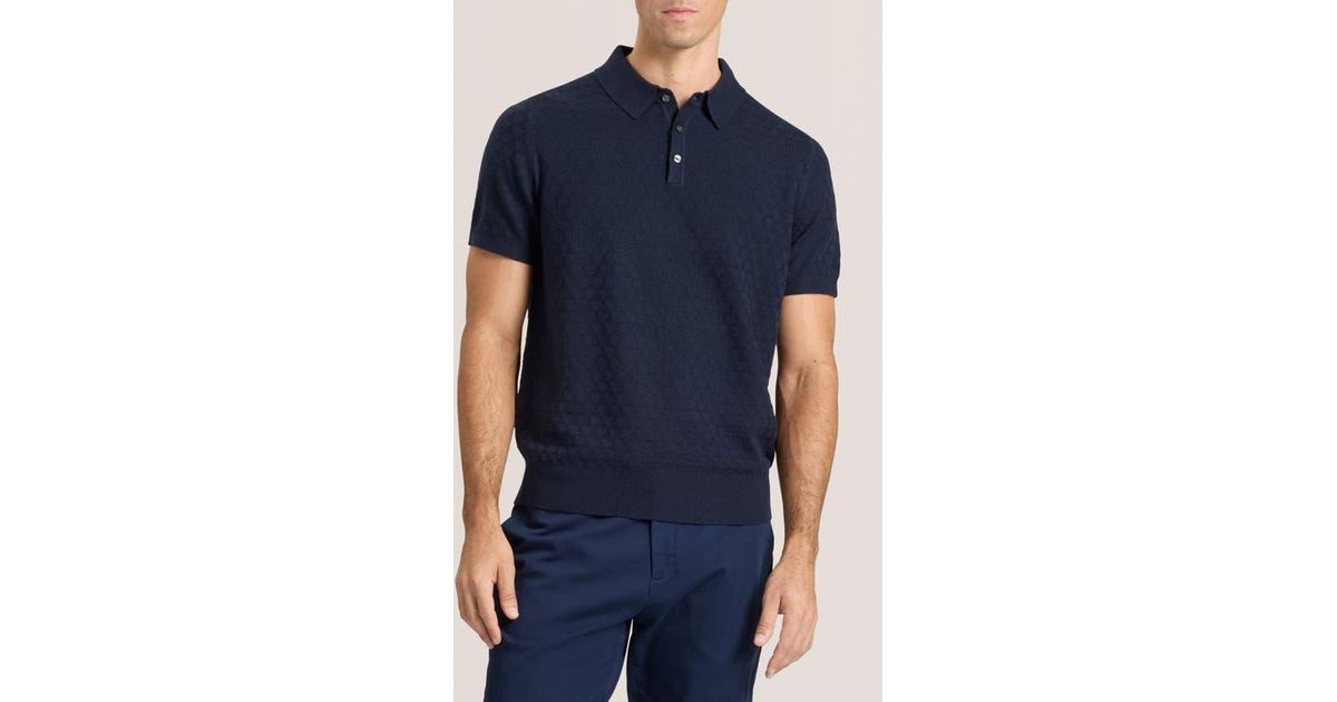Ted Baker T Stitch Sweater Polo in Blue for Men | Lyst