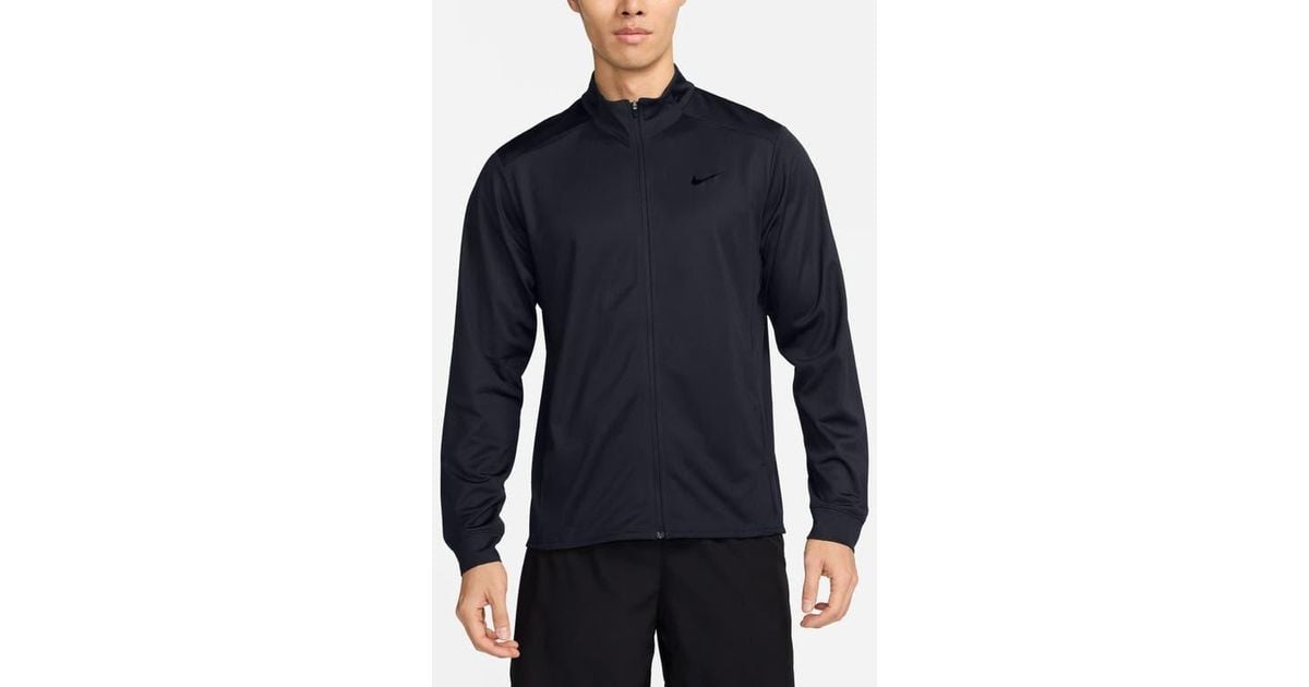 Nike Mock Neck Dri-Fit Totality Knit Jacket in Blue for Men | Lyst