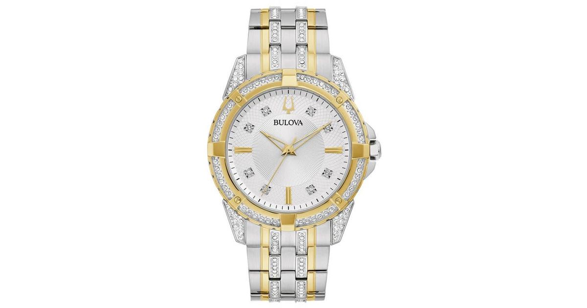 Bulova Crystal Bracelet Watch, 42Mm in Metallic for Men | Lyst