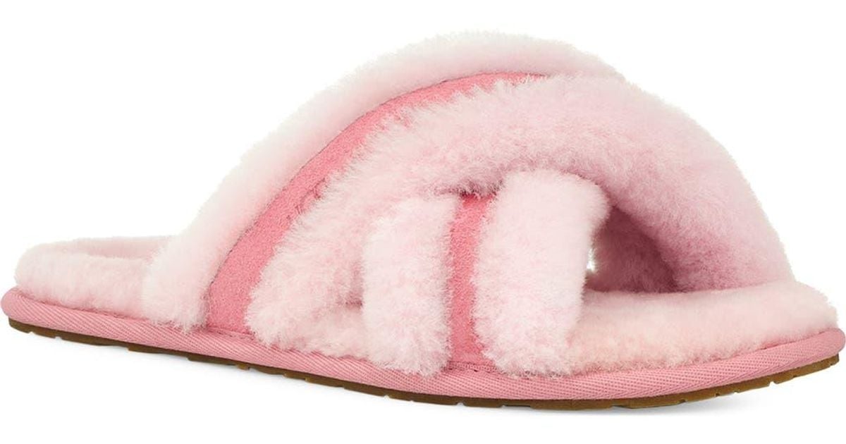 UGG Scuffita Genuine Shearling Slide Slipper in Pink | Lyst