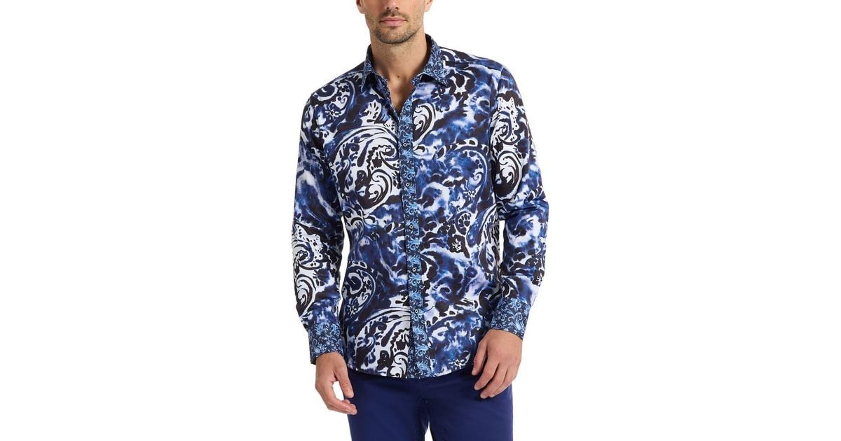 Robert Graham Potter Long Sleeve Cotton Button-Up Shirt in Blue for Men ...