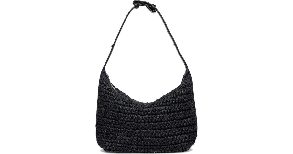 Walter Baker Beck Convertible Raffia Shoulder Bag in Black | Lyst